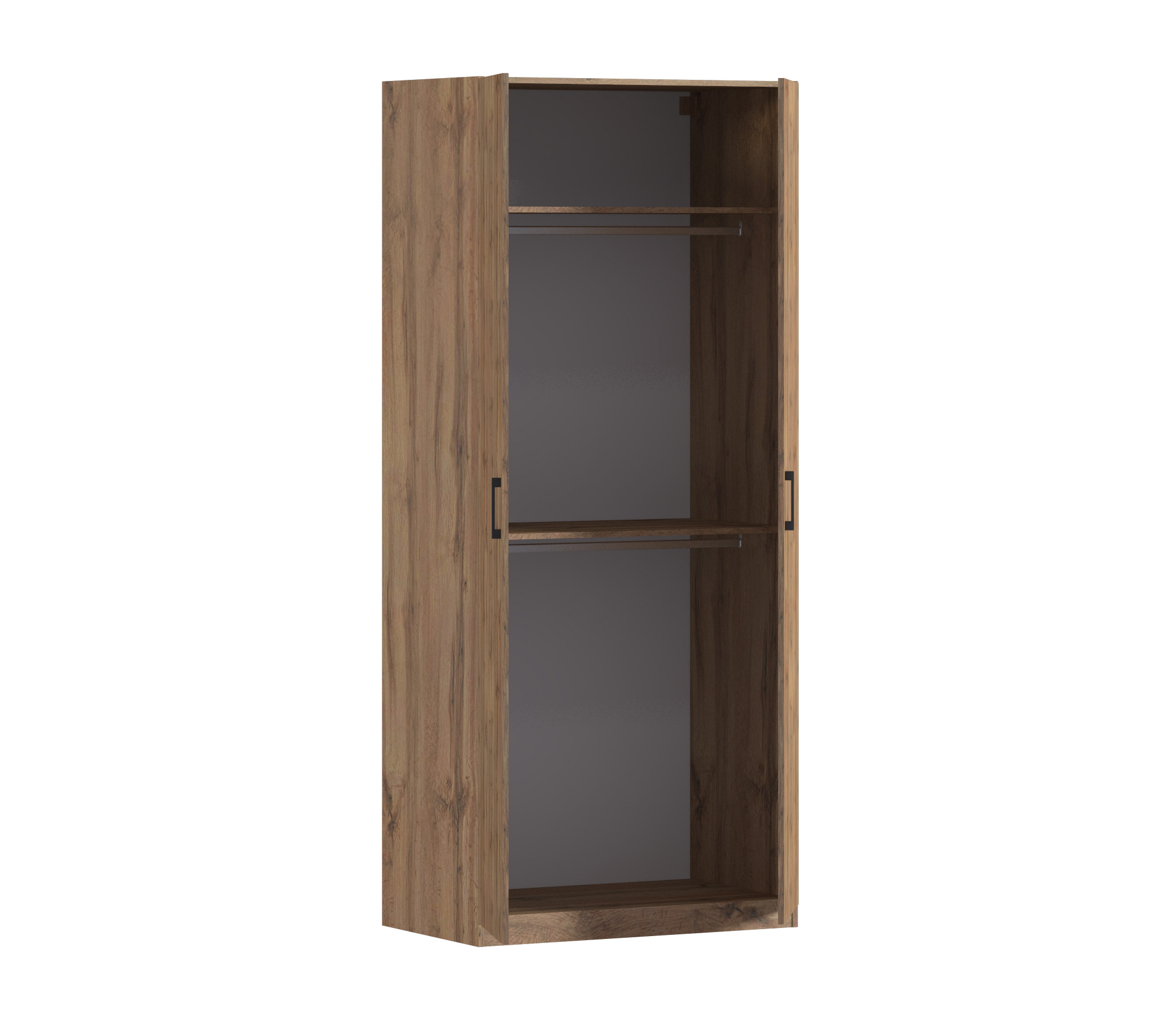 Шкаф двухдверный Макс 1000 мм, вариант №4 (ЛДСП, корпус дуб вотан) (Дуб ...